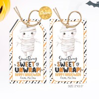 Editable and Printable Cute Ghost Halloween Gift Tag Template, Happy ...