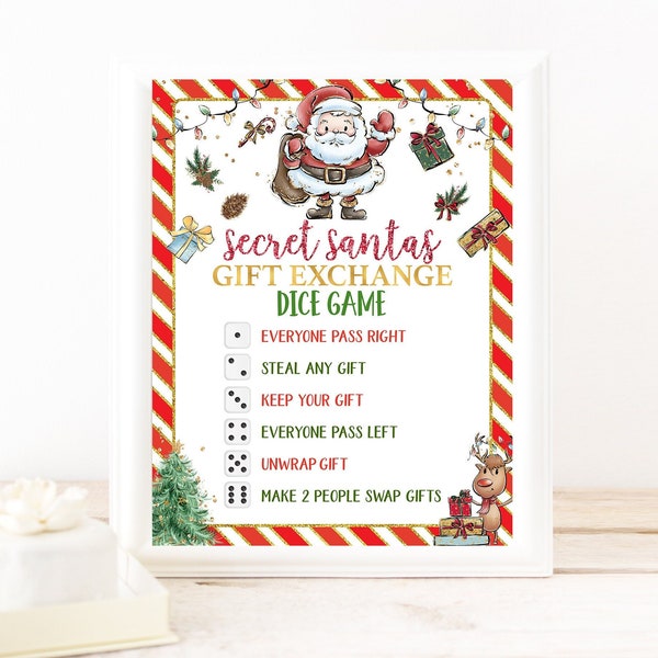 Secret Santa Dice Game - Etsy