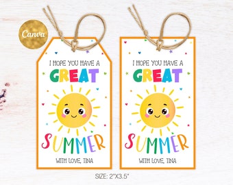 Summer Gift Tags End of School Year - Etsy