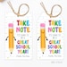 Back to School Gift Tags Editable Take Note Back to School Gift Tag ...