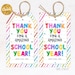 Thank You for Great School Year Tag Editable, Teacher Appreciation Gift ...