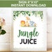 Jungle Juice Sign Printable, Wild One Animals Zoo Jungle Sign, Safari ...