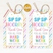 Sip Sip Hooray Appreciation Gift Tag Editable Teacher Appreciation Tags ...