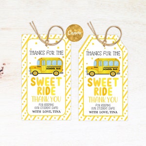 School Bus Driver Appreciation Tag Editable, Awesome Bus Driver Thank ...