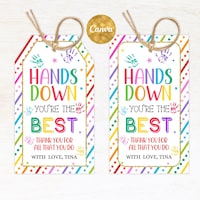 PRINTABLE Hands Down You're the Best Around Tags, Hand Lotion Christmas ...