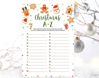 Christmas A to Z Game Printable ABC Christmas Game Kids - Etsy