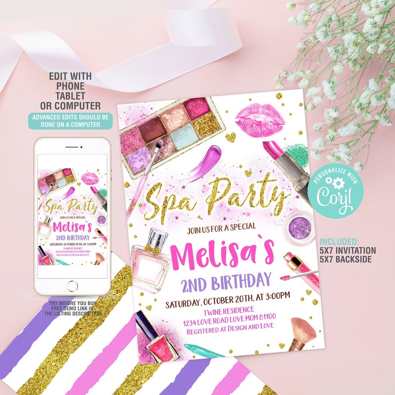 Spa Party Invitation - Etsy