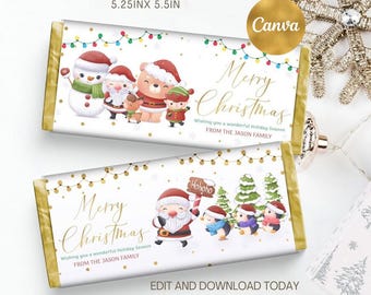 Editable Christmas Elf Bar Wrapper Template, Christmas Chocolate ...
