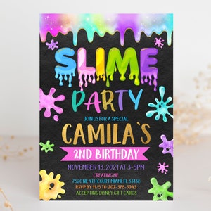 Editable Slime Birthday Party Invitation Slime Invitation - Etsy