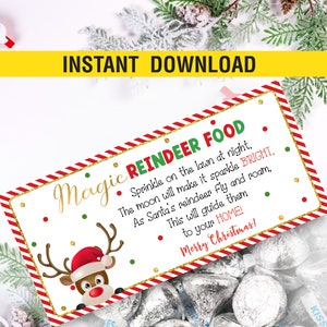 Magic Reindeer Food Treat Topper Printable, Christmas Topper Tag ...