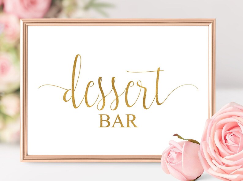 Dessert Bar Signdessert Bar Print Gold Dessert Sign DIY | Etsy