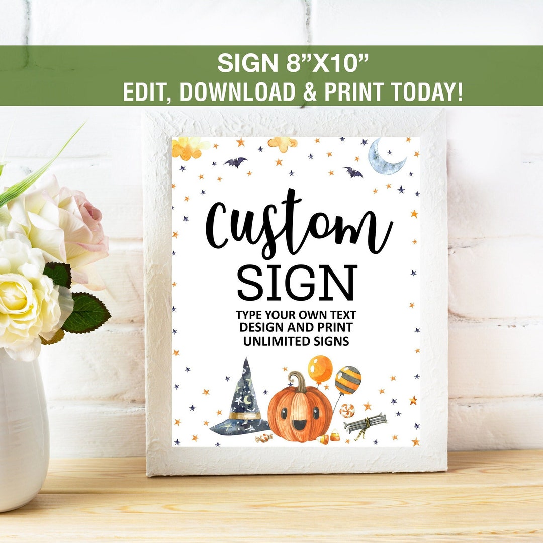 Editable Custom Halloween Sign, Baby Shower Sign,fall Baby Shower Sign ...