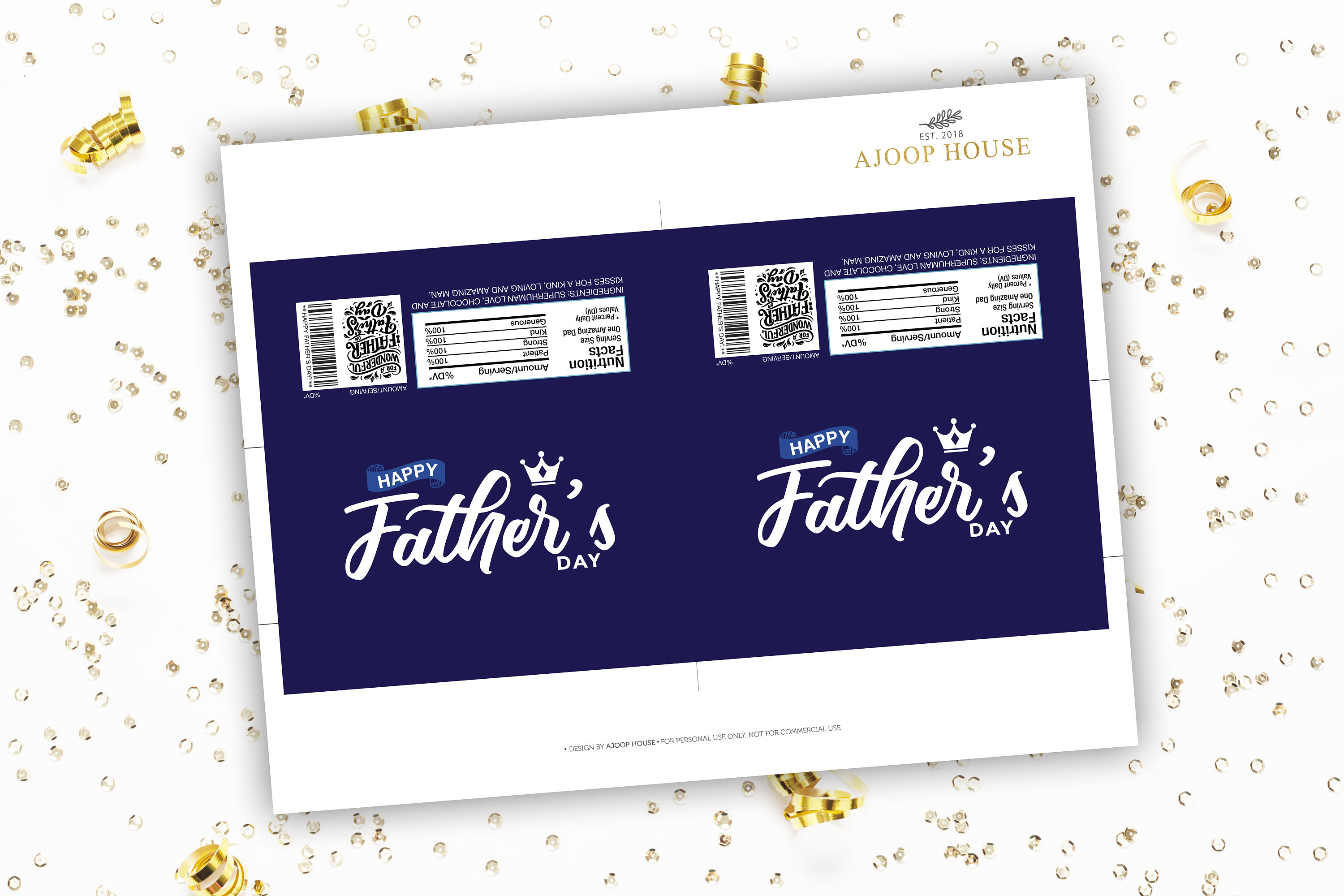 Happy Father's Day Candy Wrapper Printable Father's - Etsy