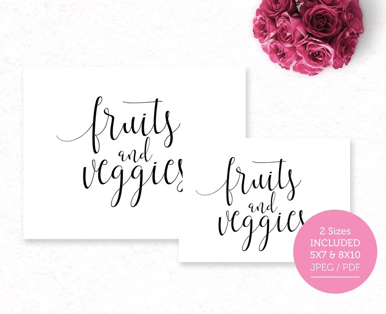 Fruits and Veggies Sign Fruits and Veggies Printable Wedding | Etsy