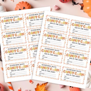 Candy Corn Guessing Game Printable, Halloween Party Office Party Games ...