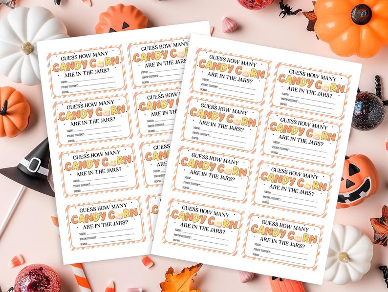 Candy Corn Guessing Game Printable, Halloween Party Office Party Games ...