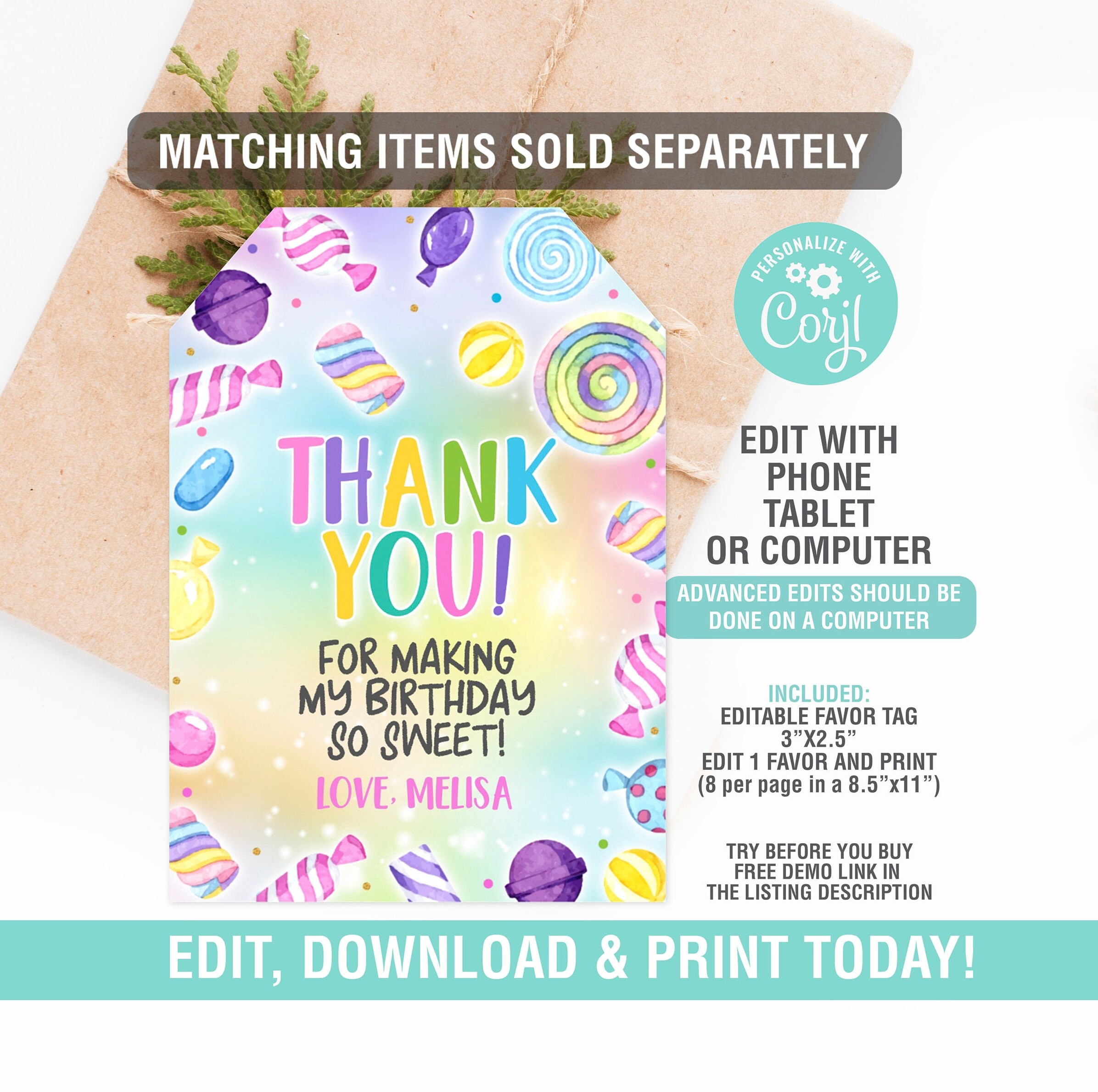 Candy Invitation Editable,candy Birthday Invitation,sweet Invitation ...