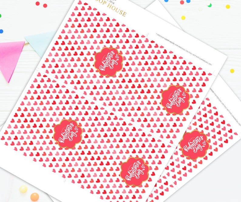 Valentine Treat Bag Toppers PRINTABLE Love Red Treat Bag | Etsy