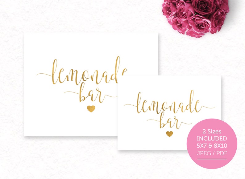 Lemonade Bar Sign Printable Lemonade Bar Sign Lemonade Sign - Etsy