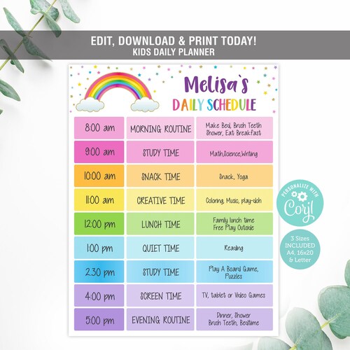 Editable Home School Daily Planner Editable Daily Routine - Etsy