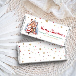 Editable Christmas Candy Bar Wrapper Template, Christmas Chocolate ...