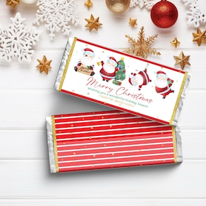 Editable Christmas Candy Bar Wrapper Template, Christmas Chocolate ...