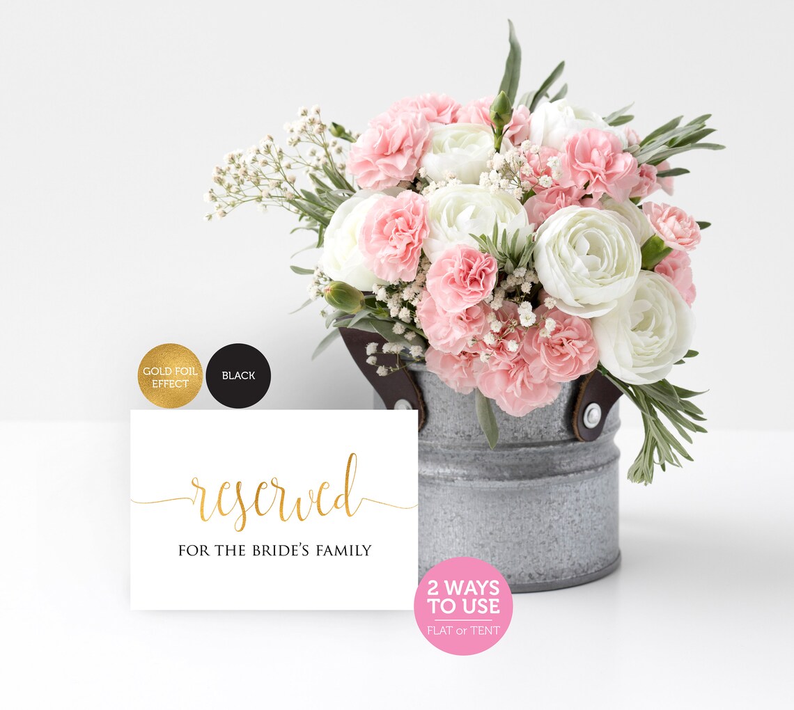 Printable Reserved Seat Sign Reserved Table Signs Wedding | Etsy