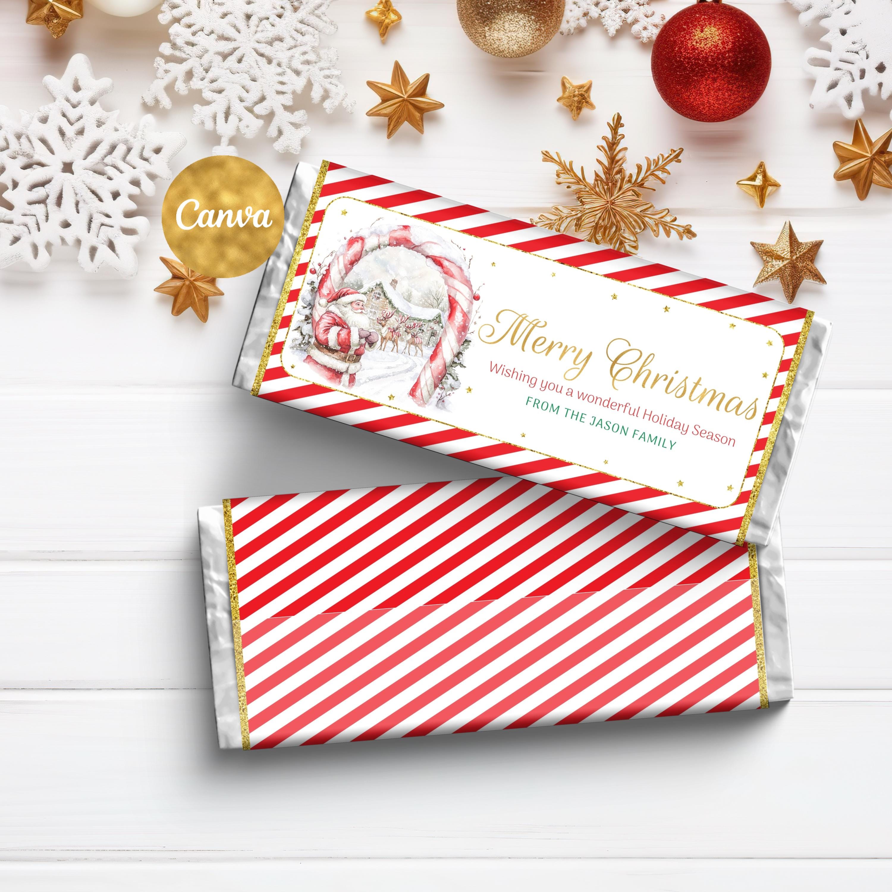 Editable Christmas Candy Bar Wrapper Template, Christmas Chocolate ...