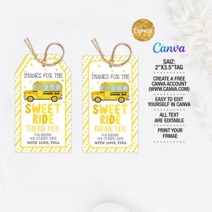 School Bus Driver Appreciation Tag Editable, Awesome Bus Driver Thank ...
