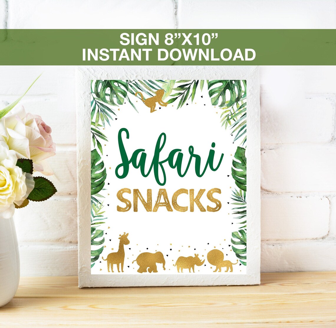 Safari Snacks Sign Printable Wild One Printable Sign Safari - Etsy