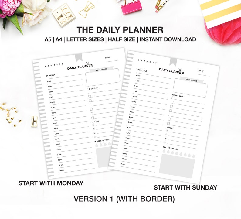 Daily Planner Printable,daily Progress Planner,daily Task Planner ...