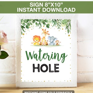 Jungle Juice Sign Printable, Wild One Animals Zoo Jungle Sign, Safari ...