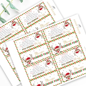 Magic Reindeer Food Treat Topper Printable, Christmas Topper Tag ...