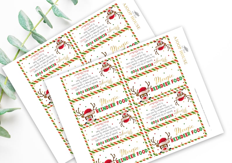 Magic Reindeer Food Treat Topper Printable Christmas Topper - Etsy