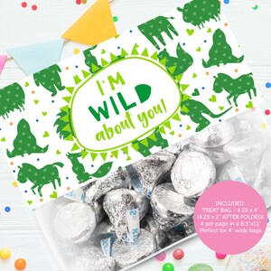 Valentine Treat Bag Toppers PRINTABLE, IM Wild About You Treat Bag ...