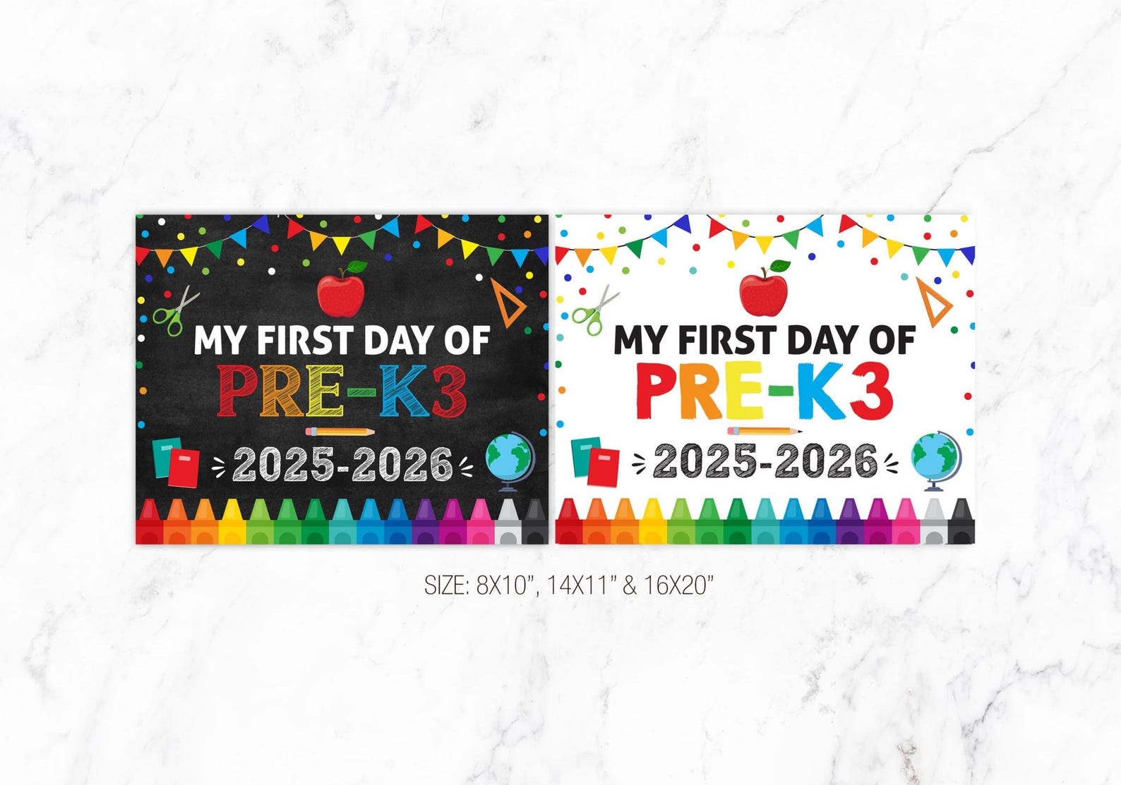First Day of Pre-k3 Sign, Printable Pre-k3 School Sign First Day, Pre-k ...