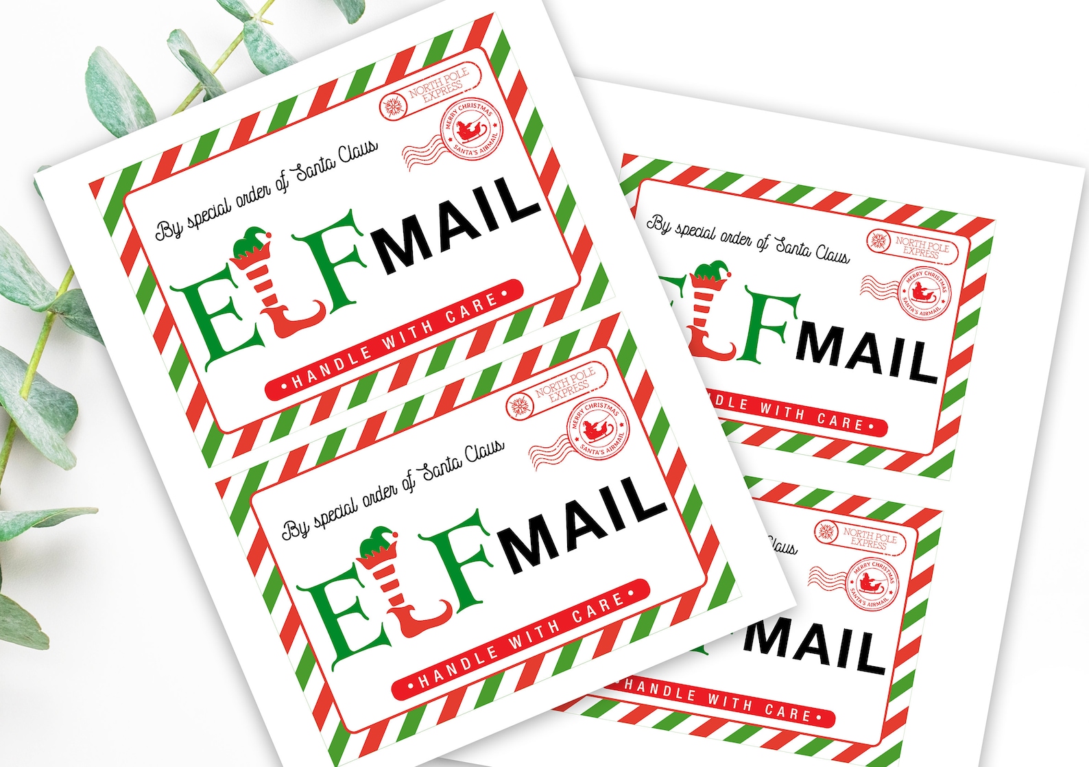 Christmas Elf Mail Arrival Box Label Printable North Pole - Etsy