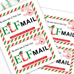Christmas Elf Mail Arrival Box Label Printable, North Pole Express Gift ...