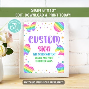 Pop It Sweet and Treats Sign Candy Bar Sign Fidget Toy - Etsy