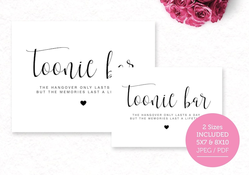 Toonie Bar Sign, Toonie Bar Printable Wedding Sign, Wedding Sign,fruits ...