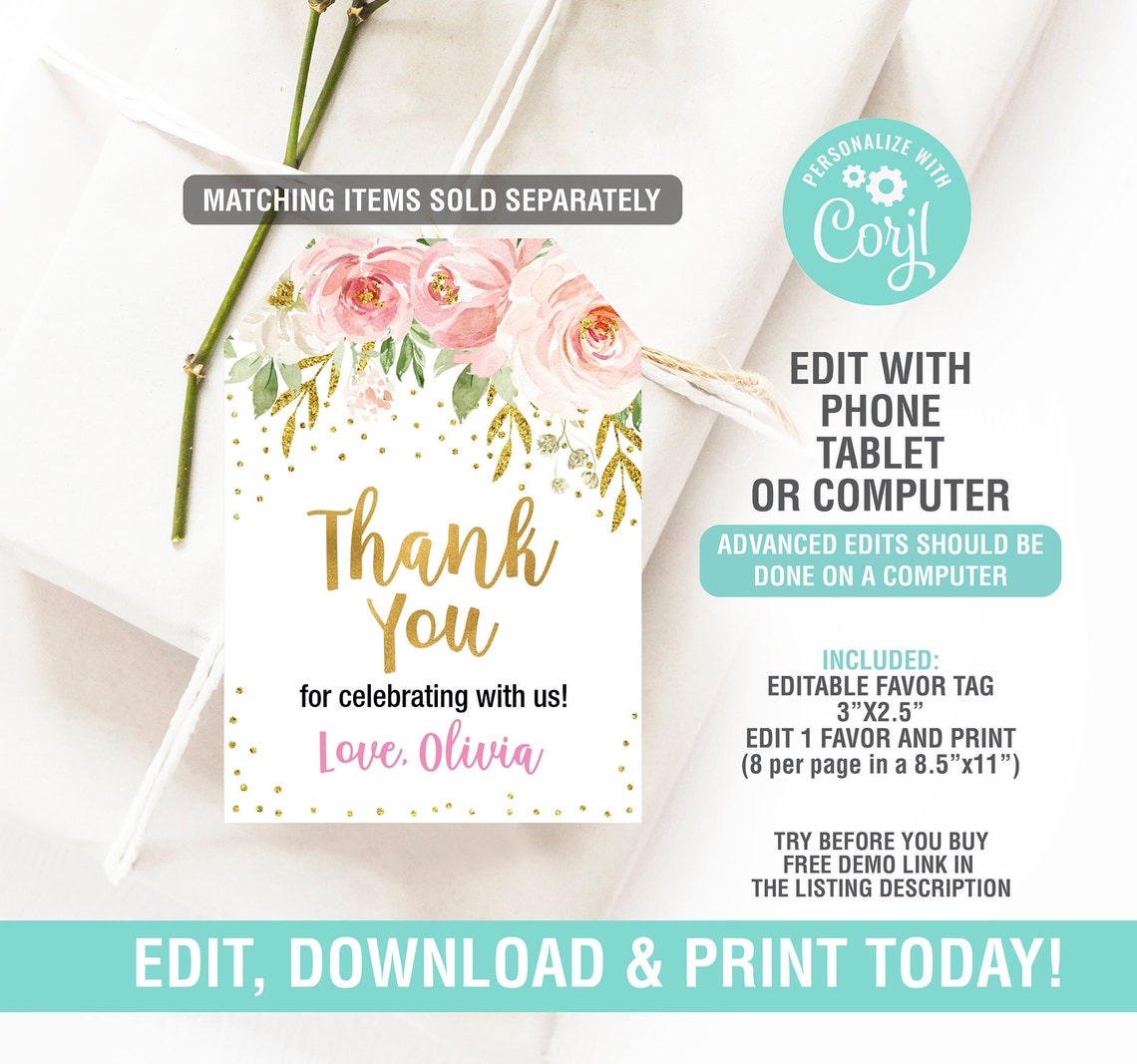 Blush Pink Welcome Sign EDITABLE Blush Floral Pink Party - Etsy