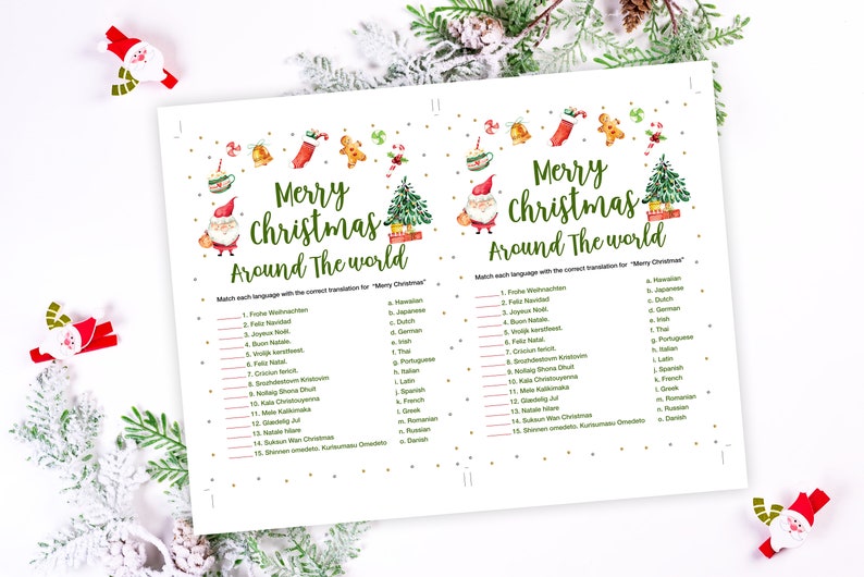 Merry Christmas Around the World Game Printable, Christmas Game for ...