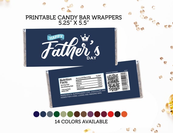 Happy Father's Day Candy Wrapper Printable Father's - Etsy