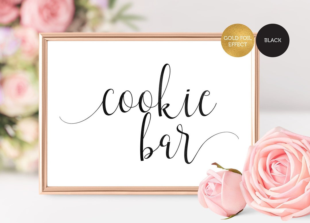 Cookie Bar Sign, Cookie Bar Printable, Wedding Candy Bar Sign, Wedding ...