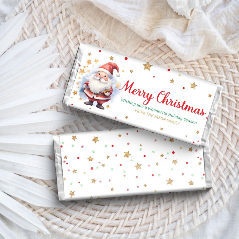 Editable Christmas Candy Bar Wrapper Template, Christmas Chocolate ...
