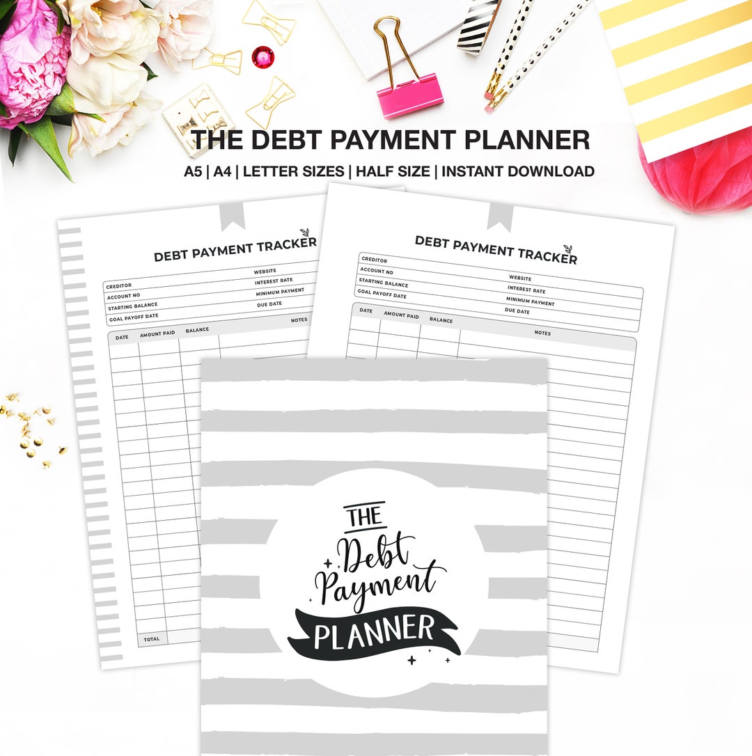 Debt Payment Tracker Planner Printable, Debt Planner, Debt Payment Log ...