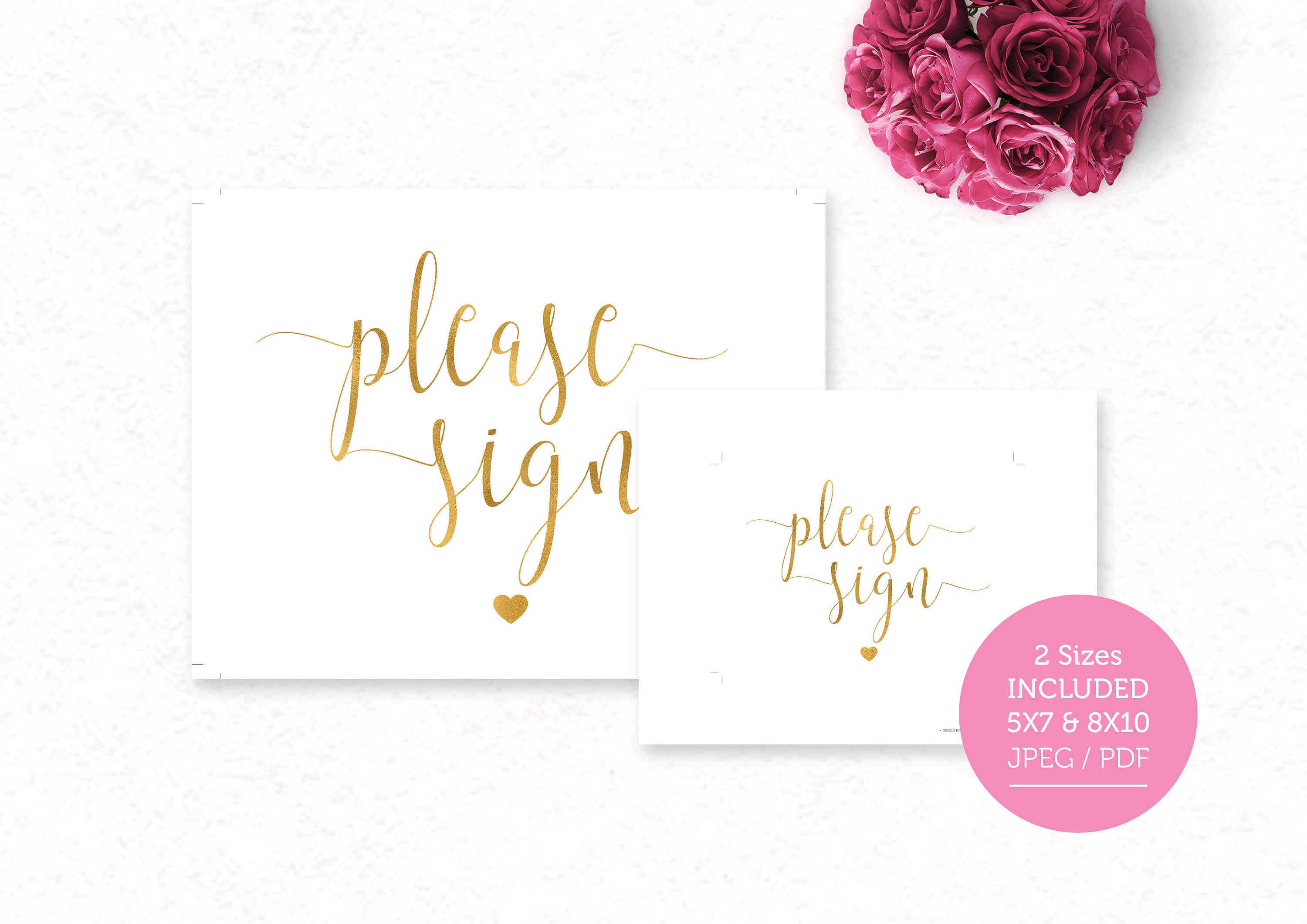 Please Sign Printable Wedding Cards Sign Wedding Sign Table - Etsy