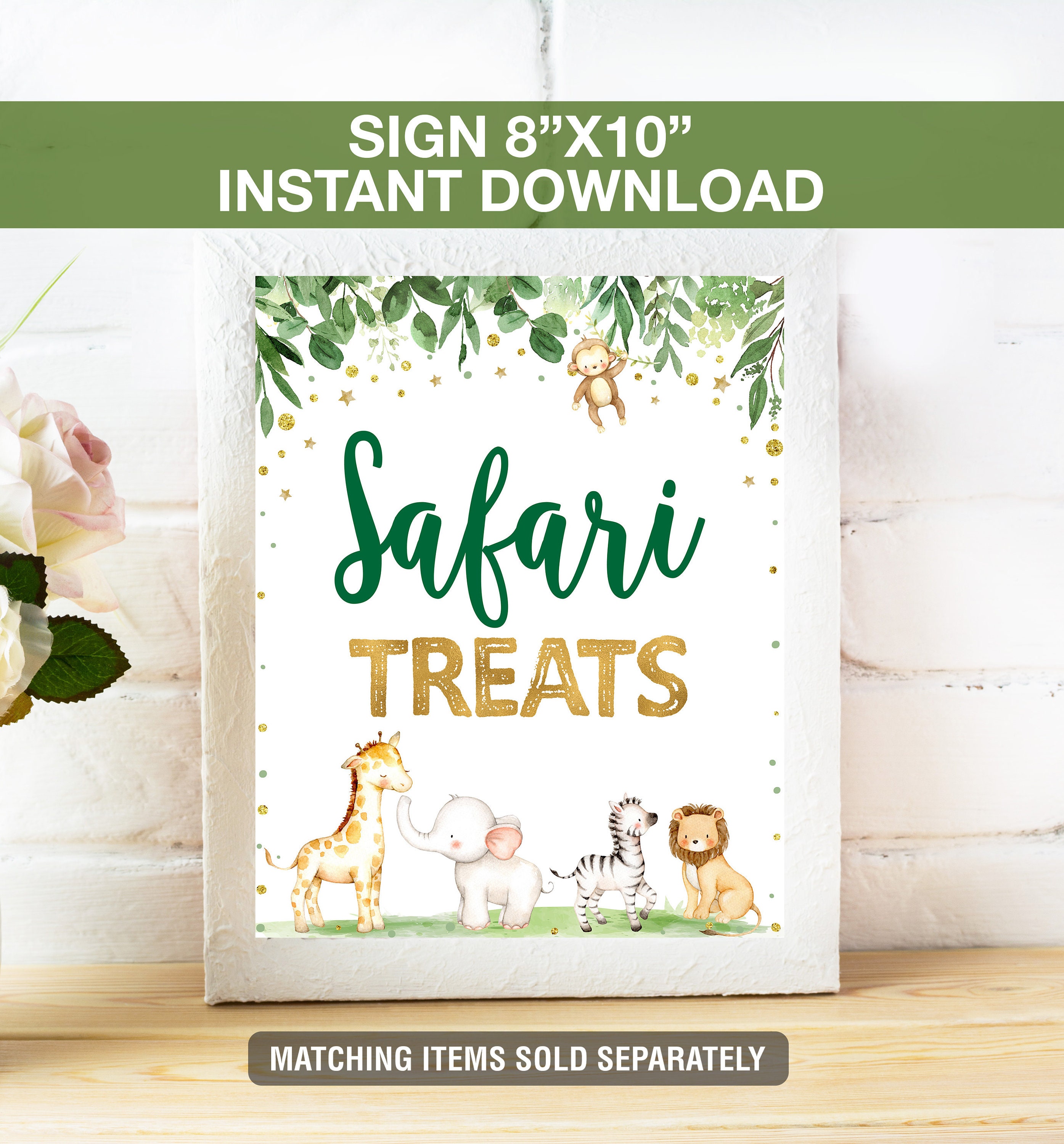 Safari Snacks Sign Printable Wild one Printable SIgn Safari | Etsy