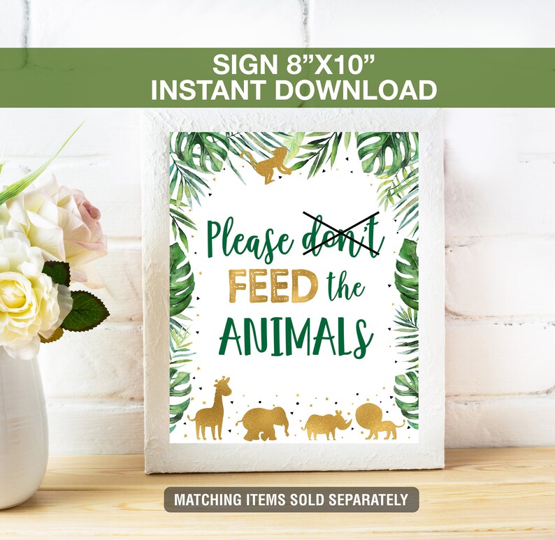 Editable Custom Safari Sign Jungle Party Decor Sign Wild | Etsy
