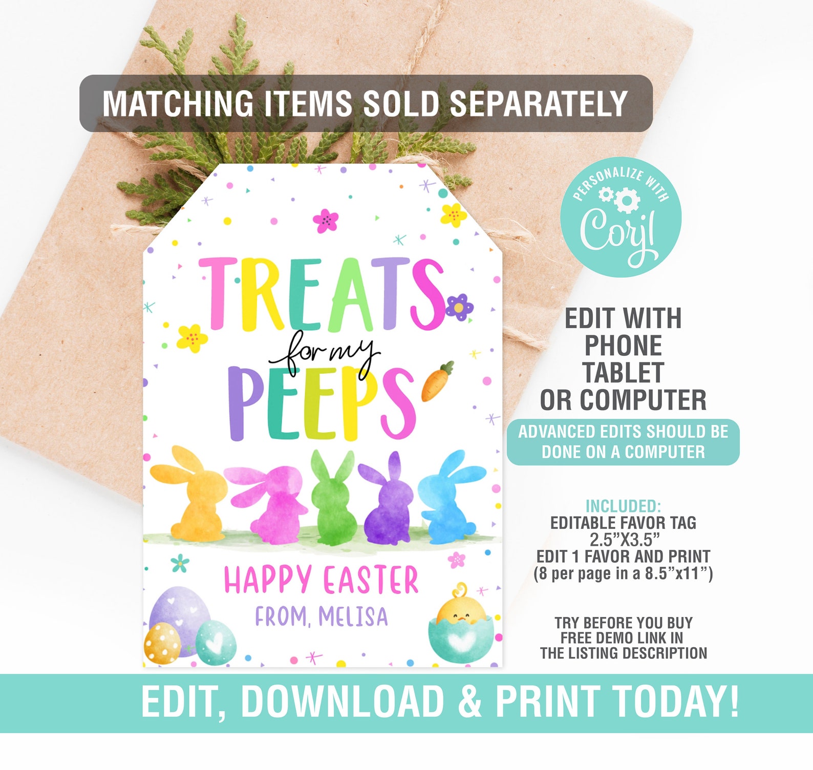 Easter Treat for My Peeps Treat Bag Toppers PRINTABLE, Easter Treat Bag ...